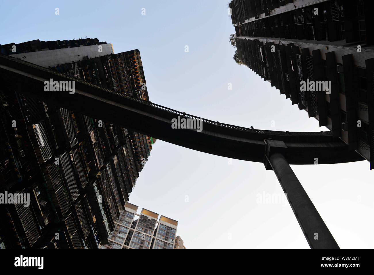 Worm's eye view of a 70-meter-long and 40-meter-high pedestrian ...