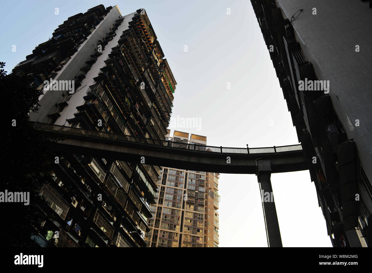 View of a 70-meter-long and 40-meter-high pedestrian overpass linking ...