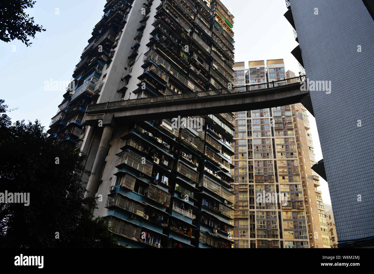 View of a 70-meter-long and 40-meter-high pedestrian overpass linking ...