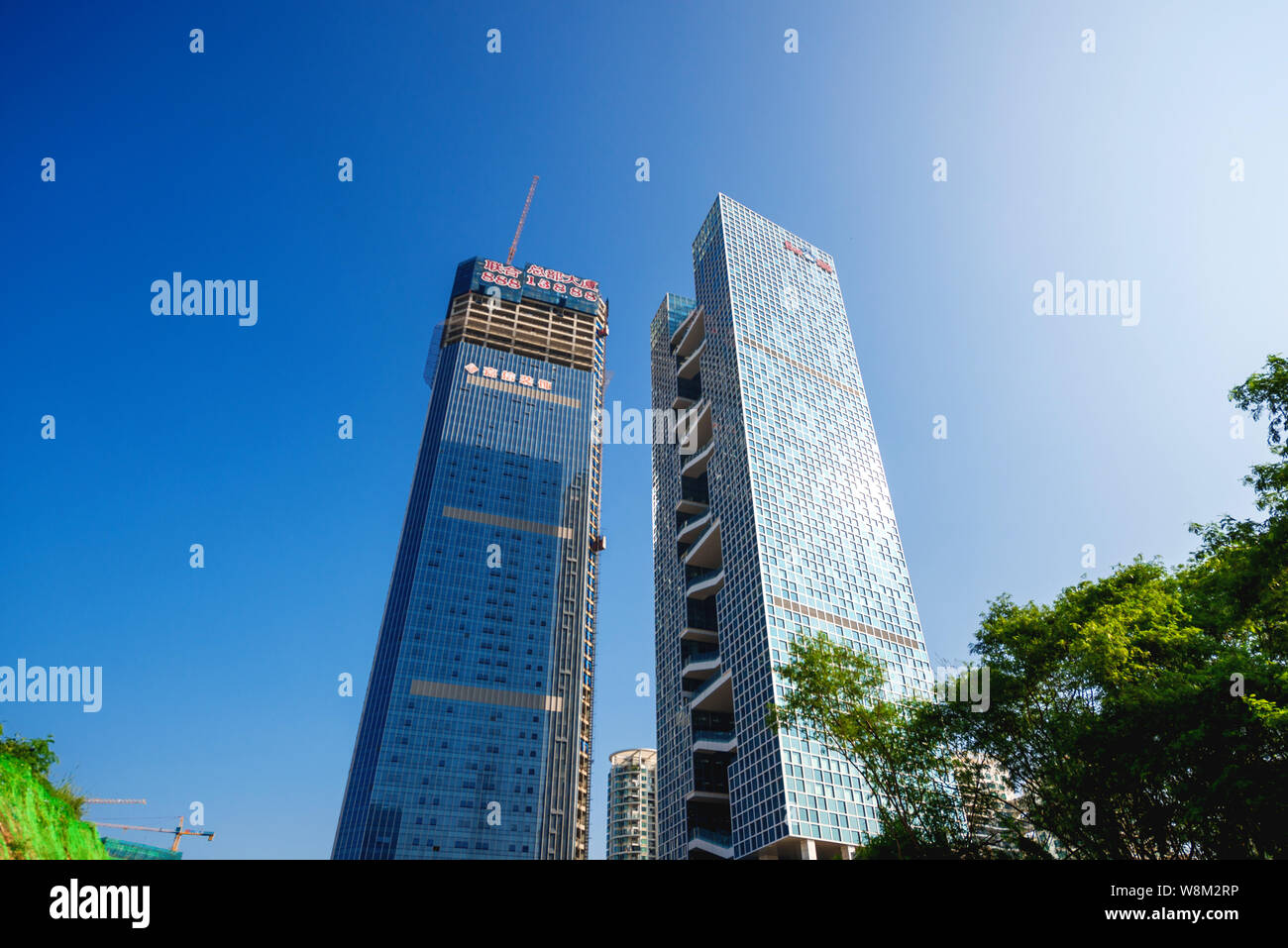 --FILE--View of an office building under construction of Baidu, right ...