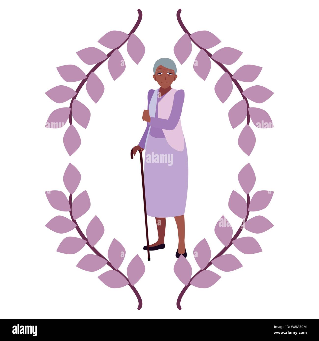 happy grandparents day - cute grandma character emblem vector ...