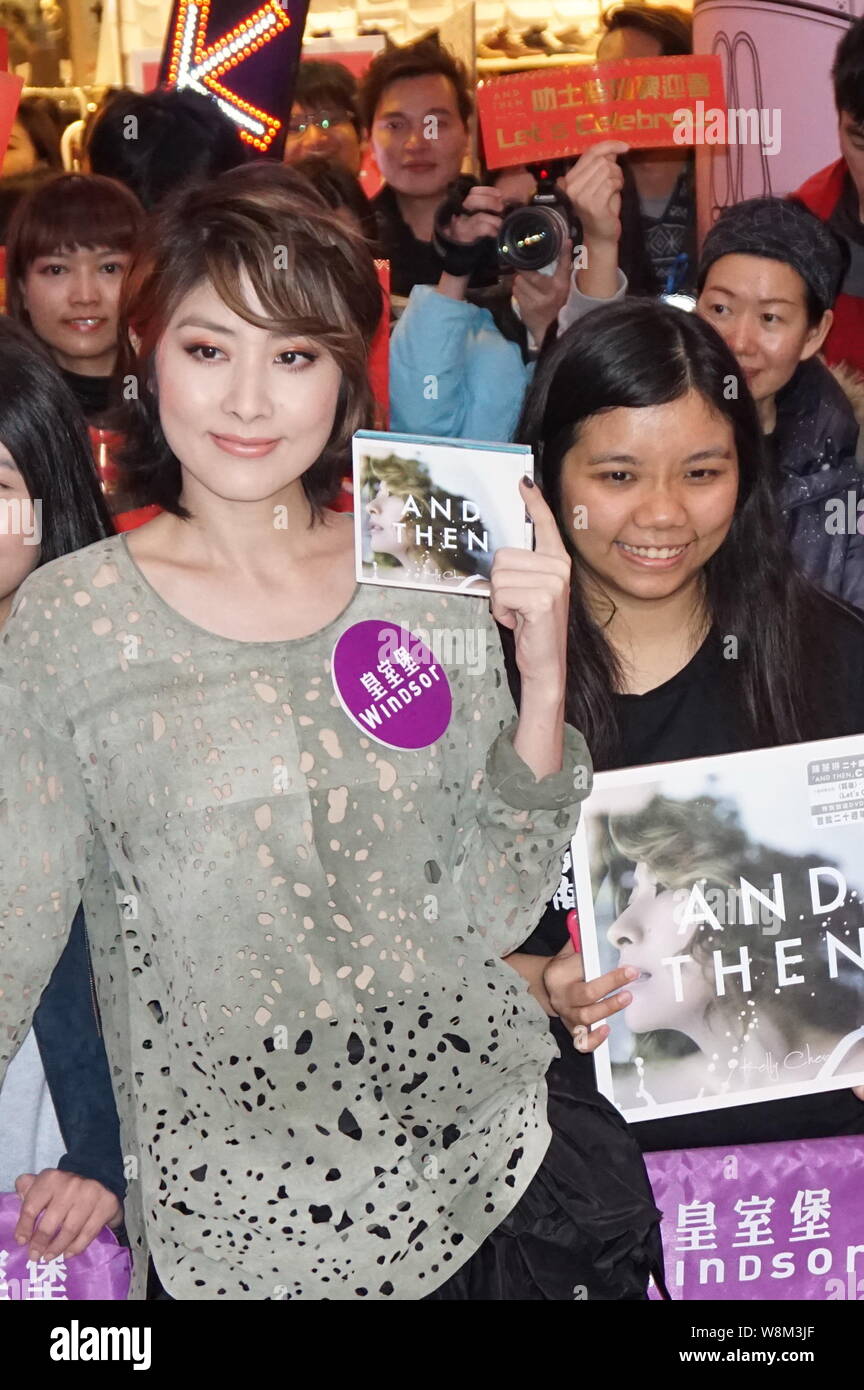 Hong Kong singer and actress Kelly Chen attends a signing event to ...