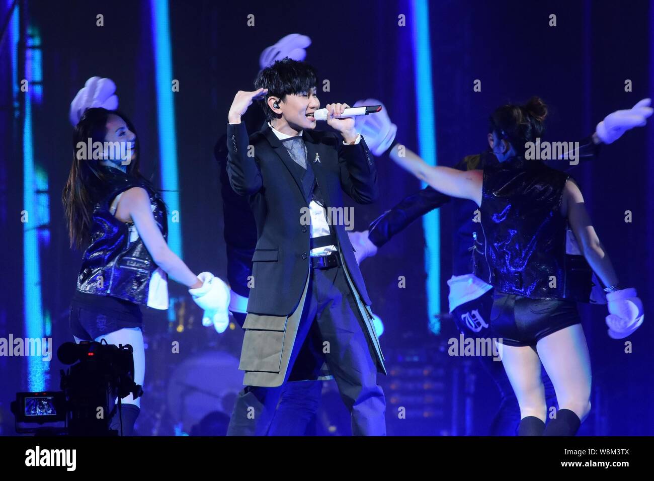 Singaporean singer JJ Lin performs at the KKBox Music Awards ceremony ...