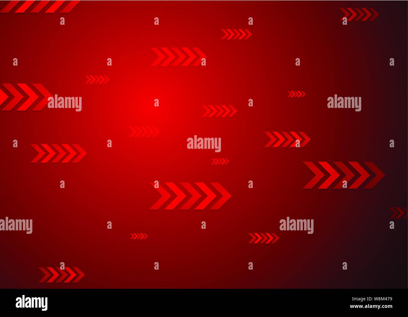 Bright red tech background with arrows. Vector design Stock Vector ...