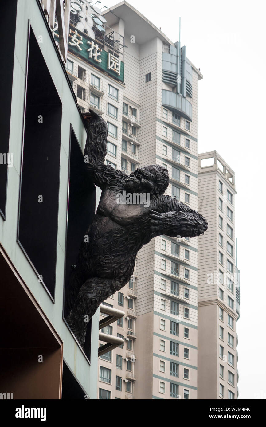 A 3-meter-high sculpture of giant movie monster King Kong is pictured ...