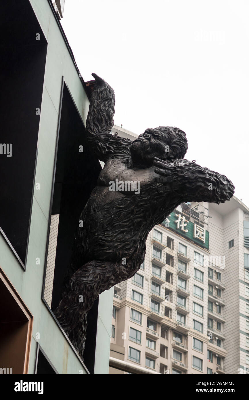 A 3-meter-high sculpture of giant movie monster King Kong is pictured ...