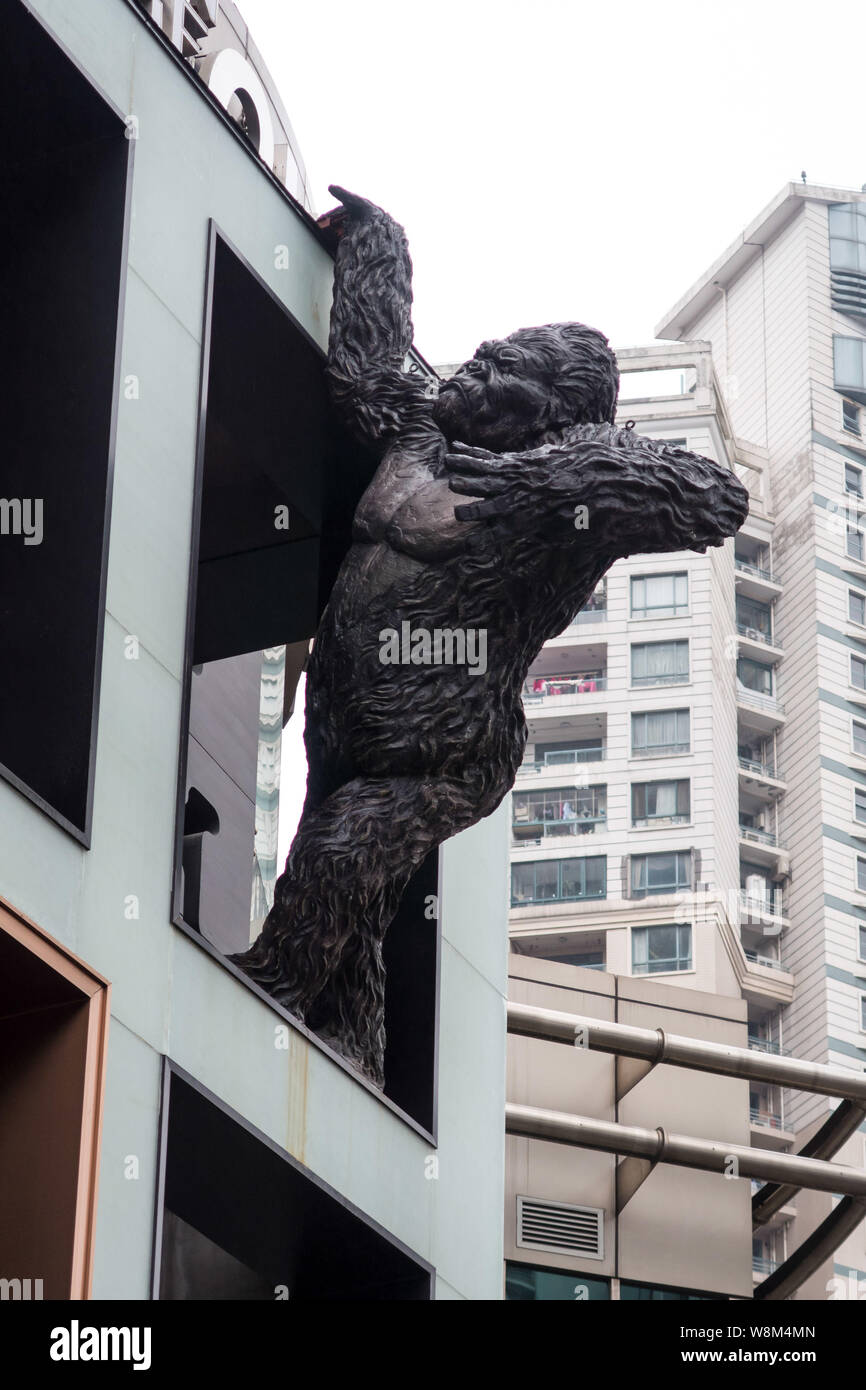A 3-meter-high sculpture of giant movie monster King Kong is pictured ...