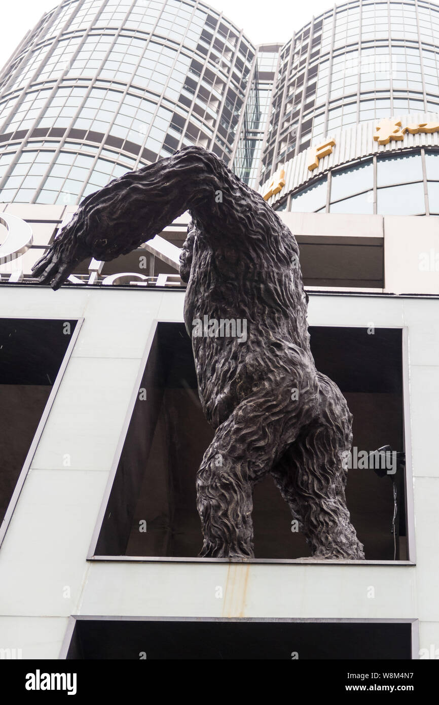 A 3-meter-high sculpture of giant movie monster King Kong is pictured ...
