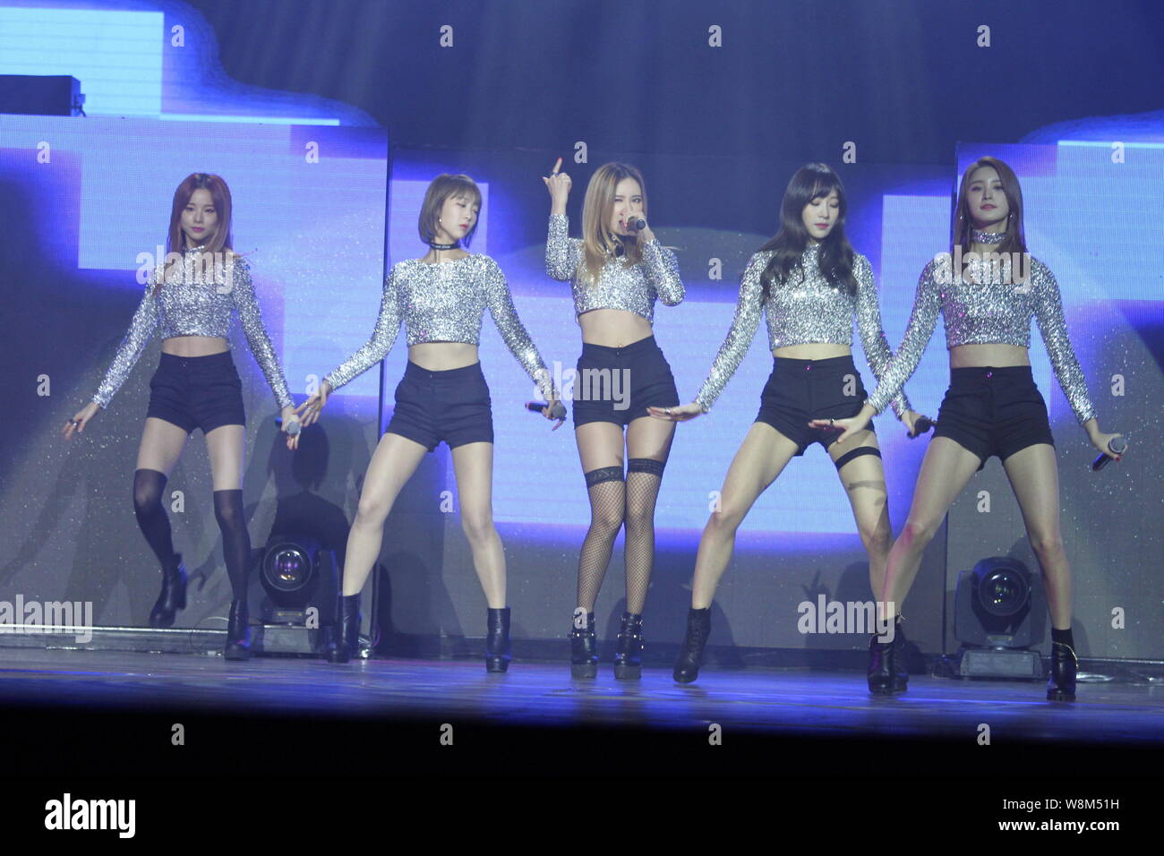 Members of South Korean girl group EXID perform at the Fashion Crowd Challenge 2016 (FCC 2016 ...