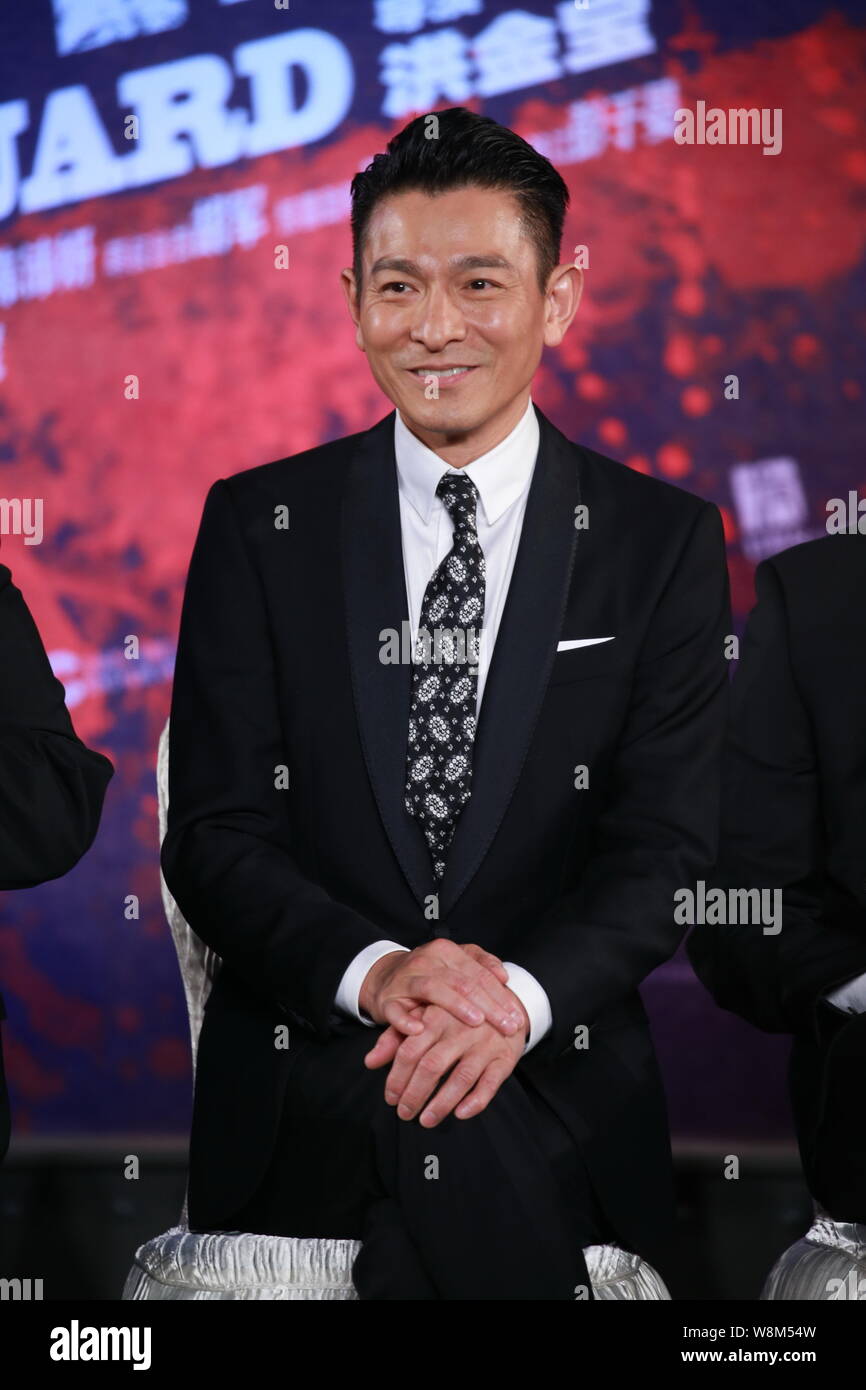 Hong Kong actor and singer Andy Lau poses during a press conference for his movie "The Bodyguard ...