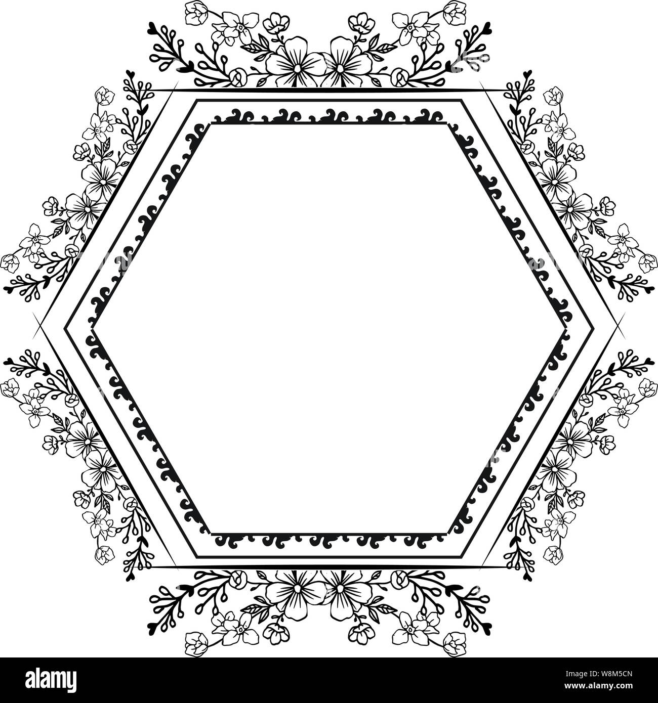 Vintage background, beautiful wreath frame, for greeting card. Vector ...