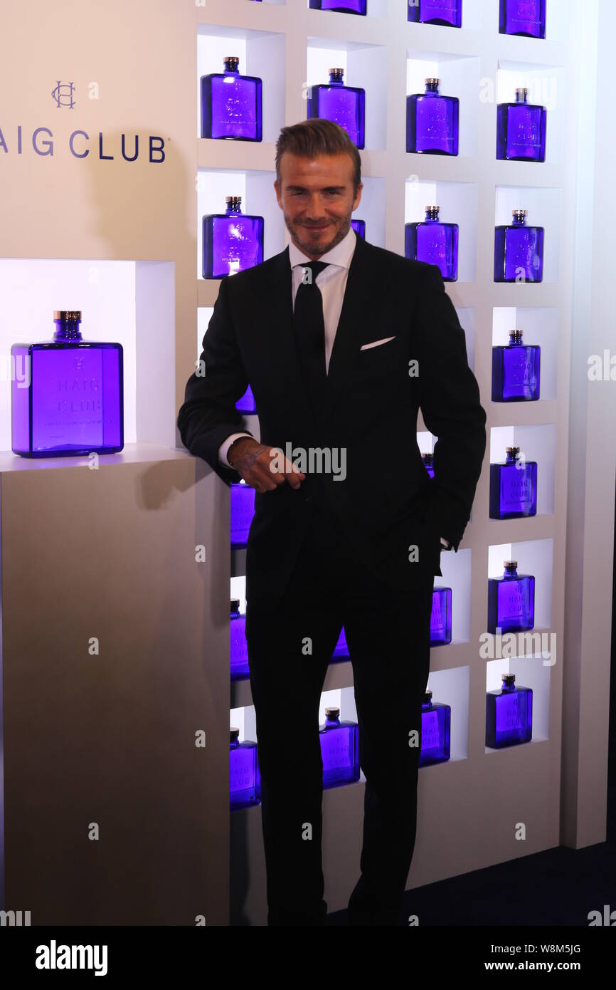 Former English football star David Beckham poses during the Haig Club ...