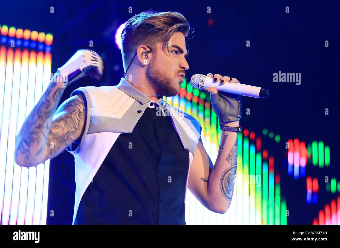 American singer-songwriter Adam Lambert performs at his concert in ...