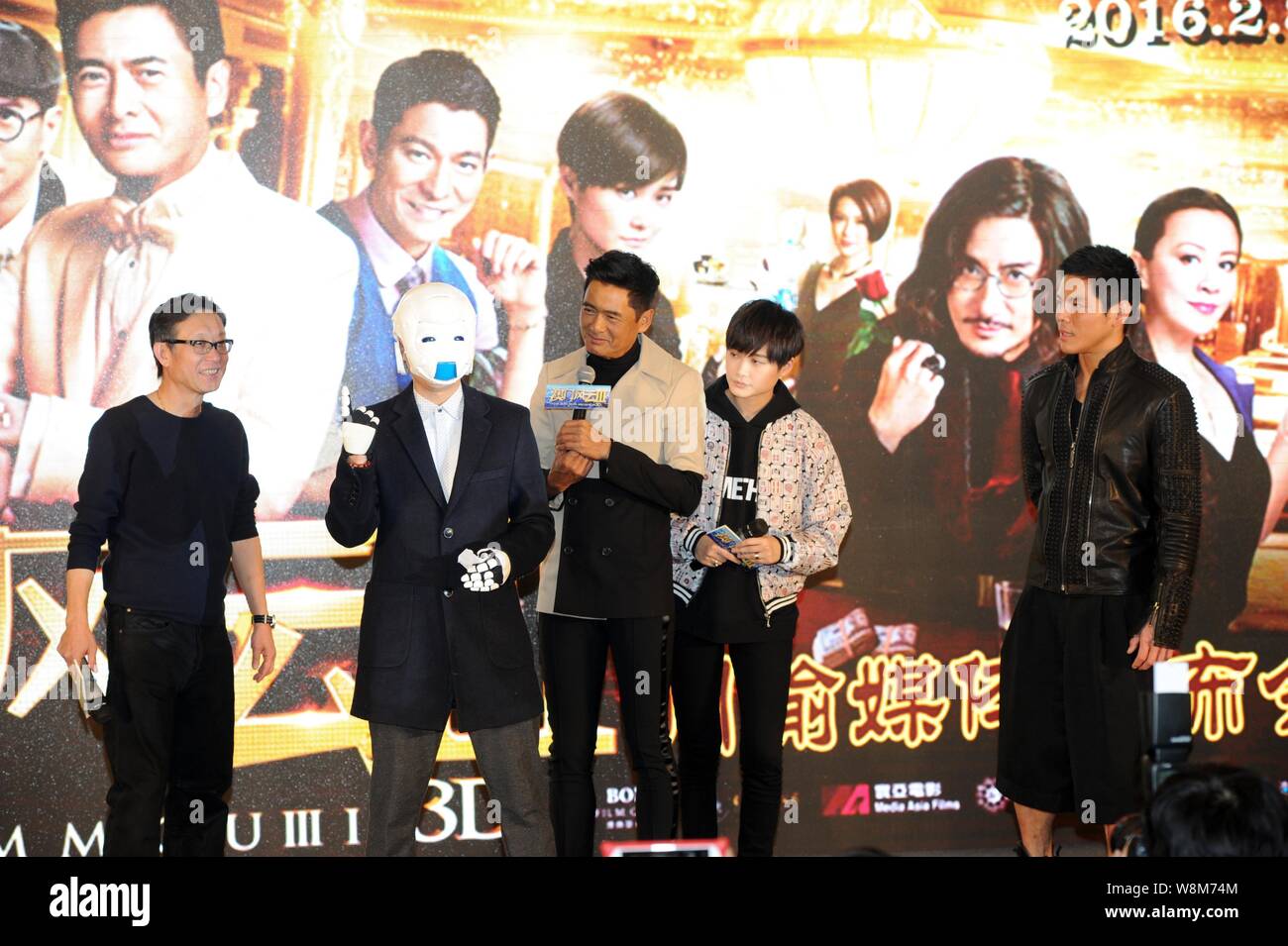 (From left) Hong Kong director and producer Andrew Lau Wai-keung ...