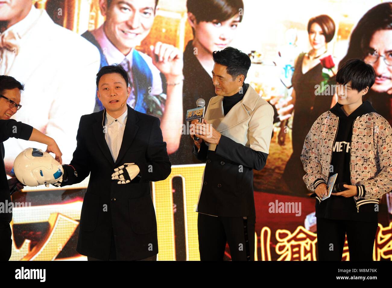 (From left) Hong Kong director and producer Andrew Lau Wai-keung ...