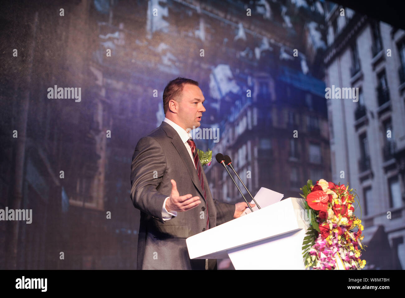Thomas Tull, Chairman and CEO of Legendary Entertainment, delivers a ...