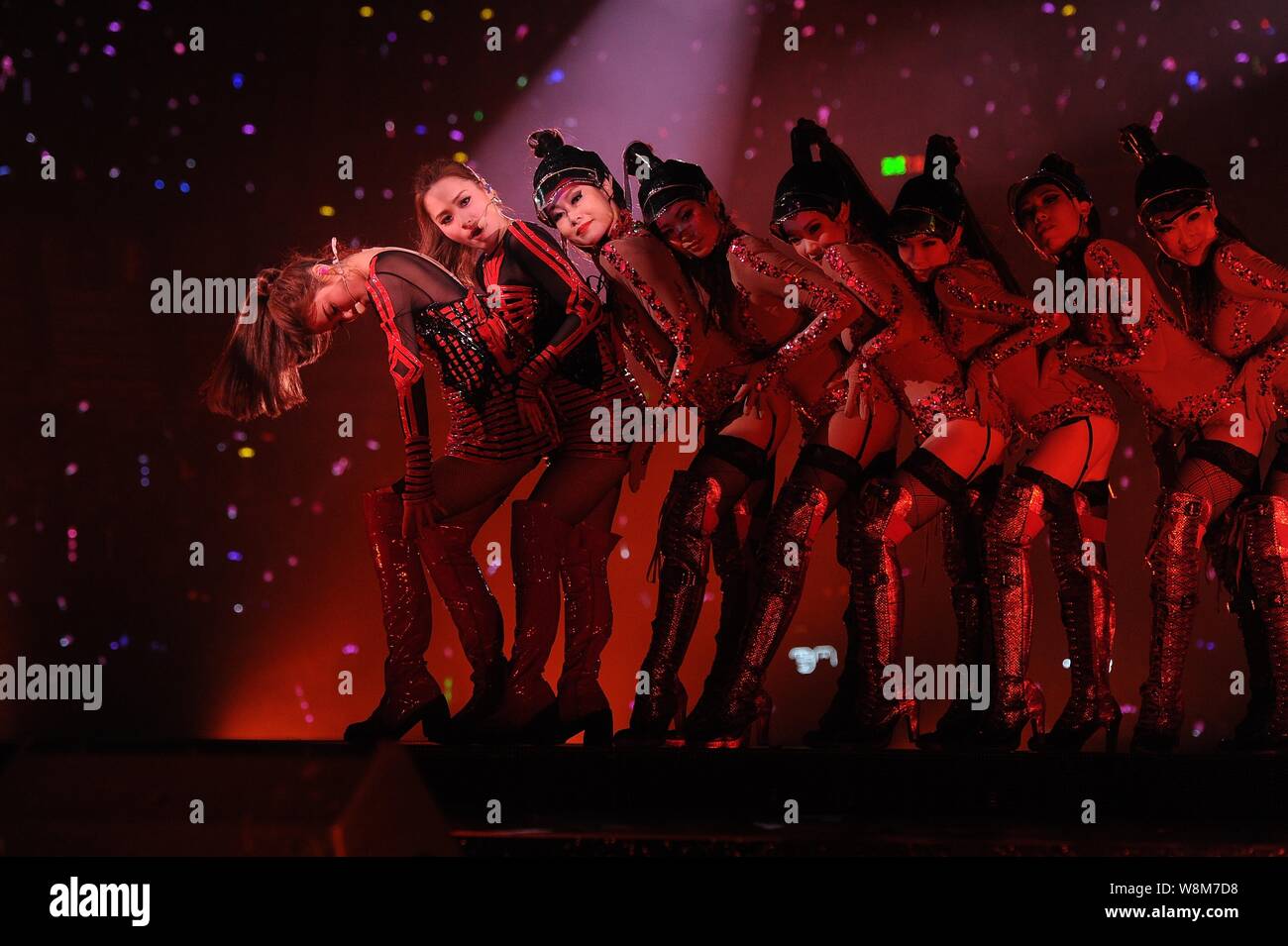 Gillian Chung, second left, and Charlene Choi, left, of Hong Kong pop ...