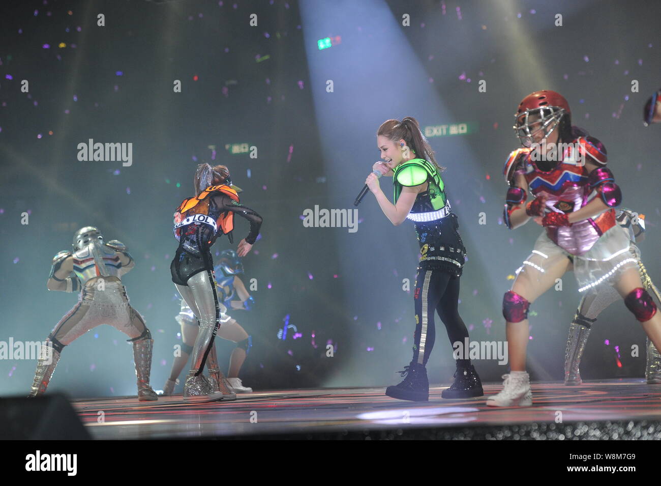 Gillian Chung, second right, and Charlene Choi, second left, of Hong ...