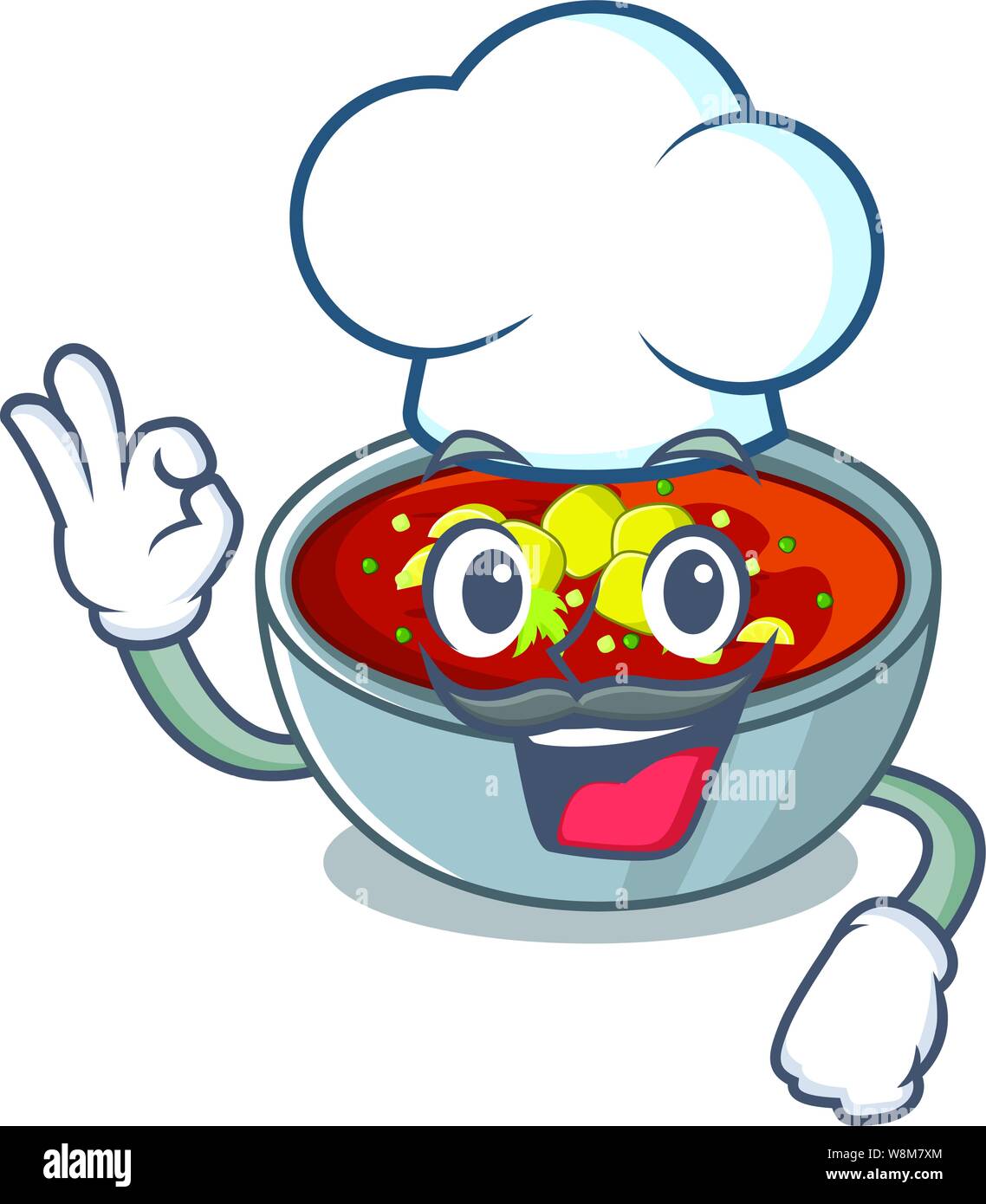 Chef gazpacho is served to cartoon plate Stock Vector Image & Art - Alamy