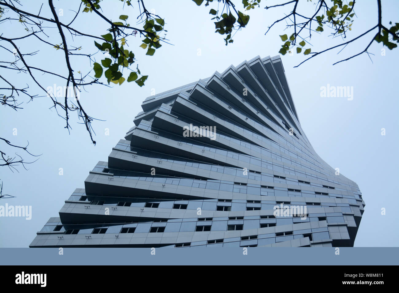 A view of the twisted building, the Phase Two R&D center of Suiwa High ...