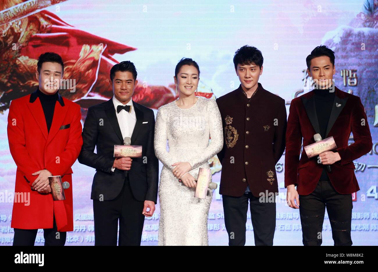 (From left) Chinese actor Shen He, better known by his stage name ...
