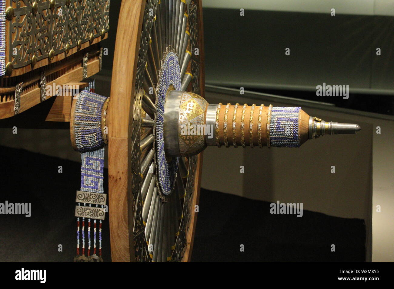 Part of a replica of an ancient Chinese carriage from the Qin Dynasty ...