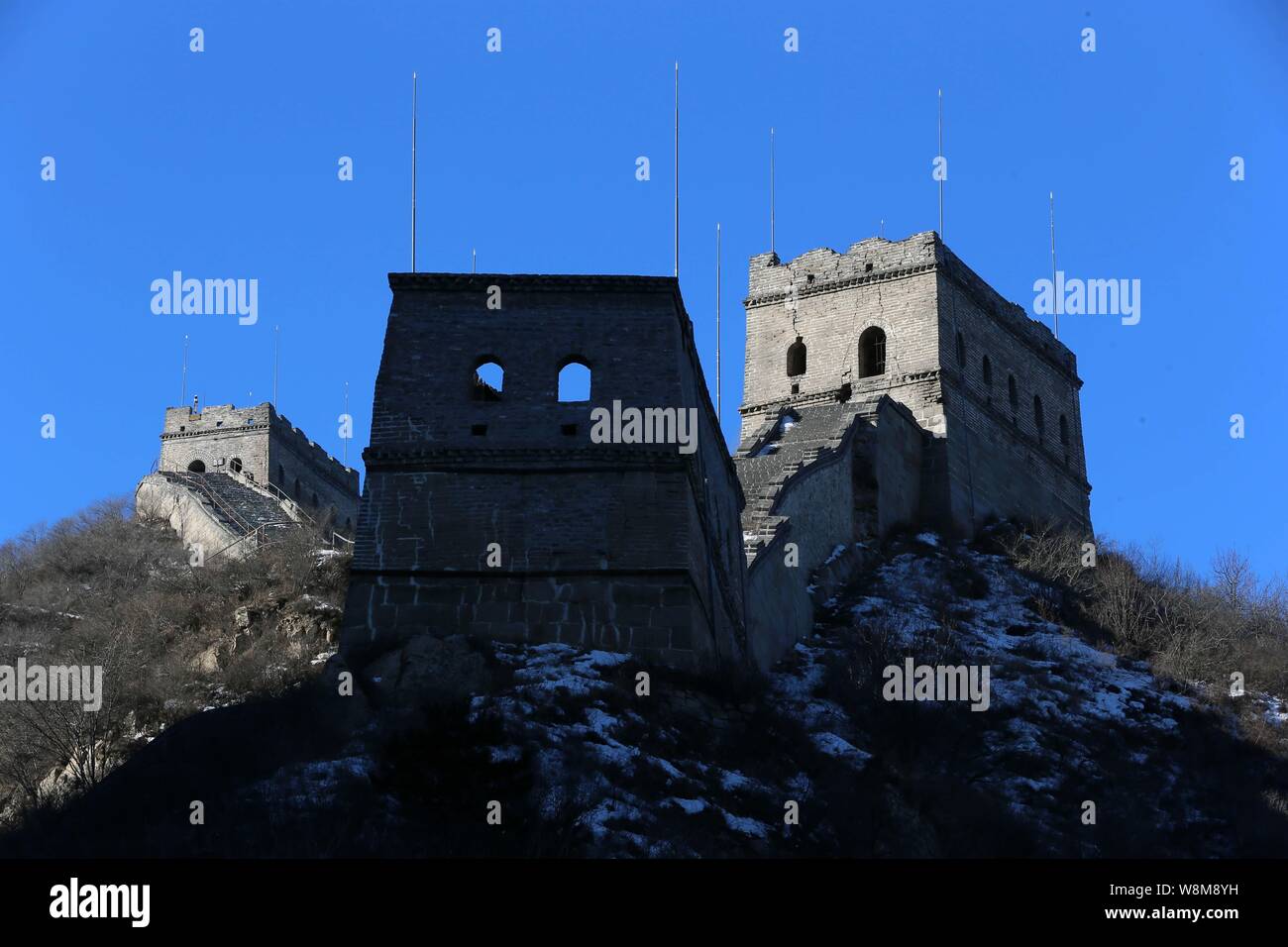 View of the crumbling Badaling section of the Great Wall on the ...