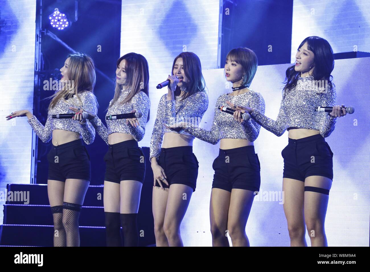 Members of South Korean girl group EXID perform at the Fashion Crowd Challenge 2016 (FCC 2016 ...