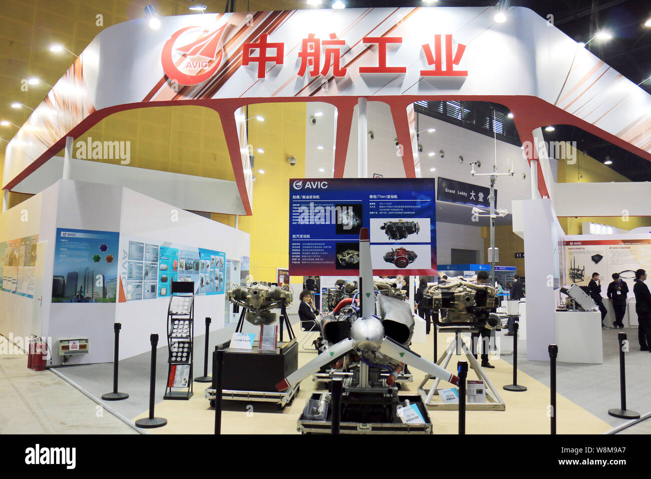 --FILE--Aviation engines are on display at the stand of AVIC (Aviation ...