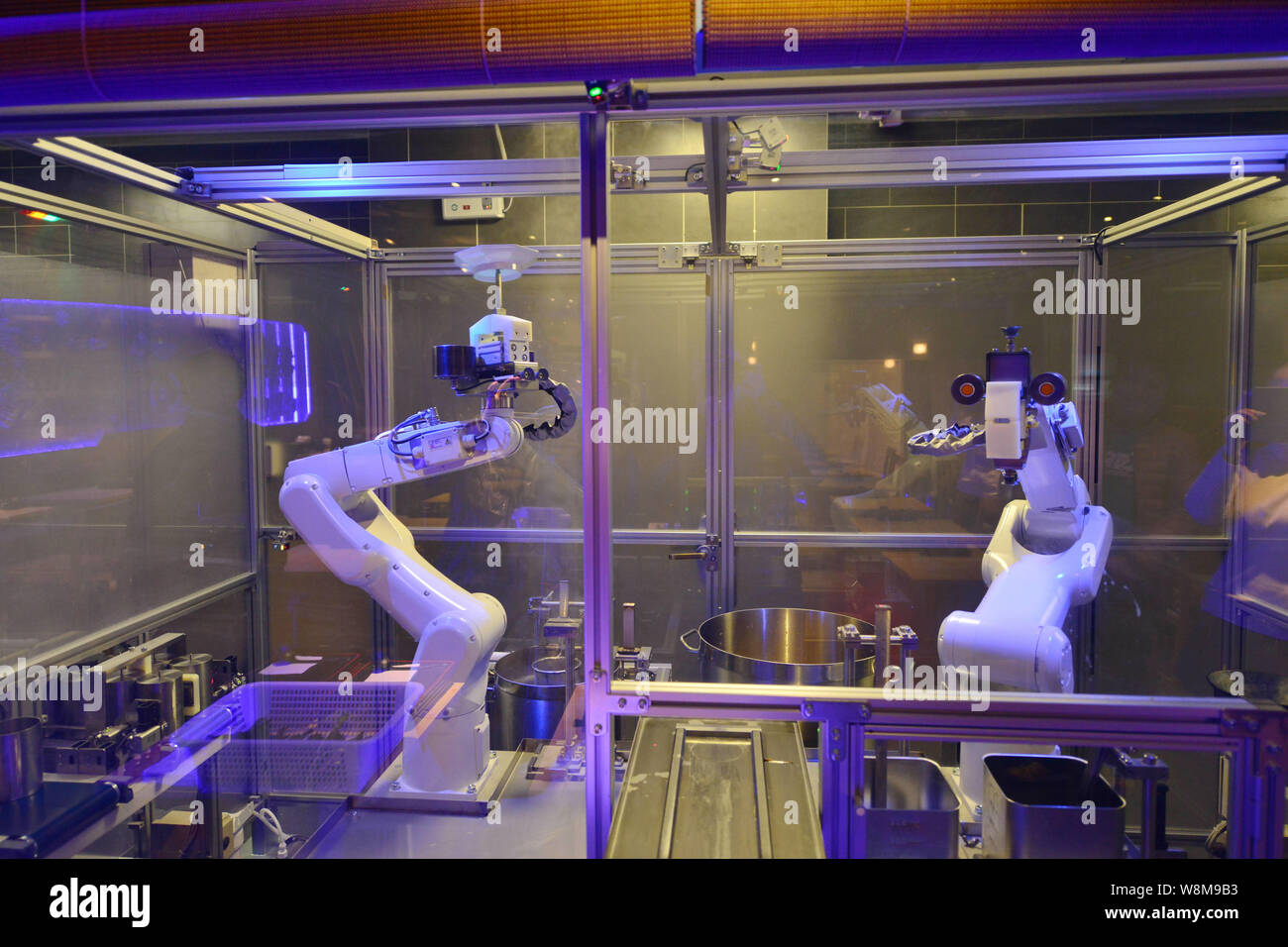 Robots Koya and Kona perform at a ramen restaurant in Shanghai, China ...
