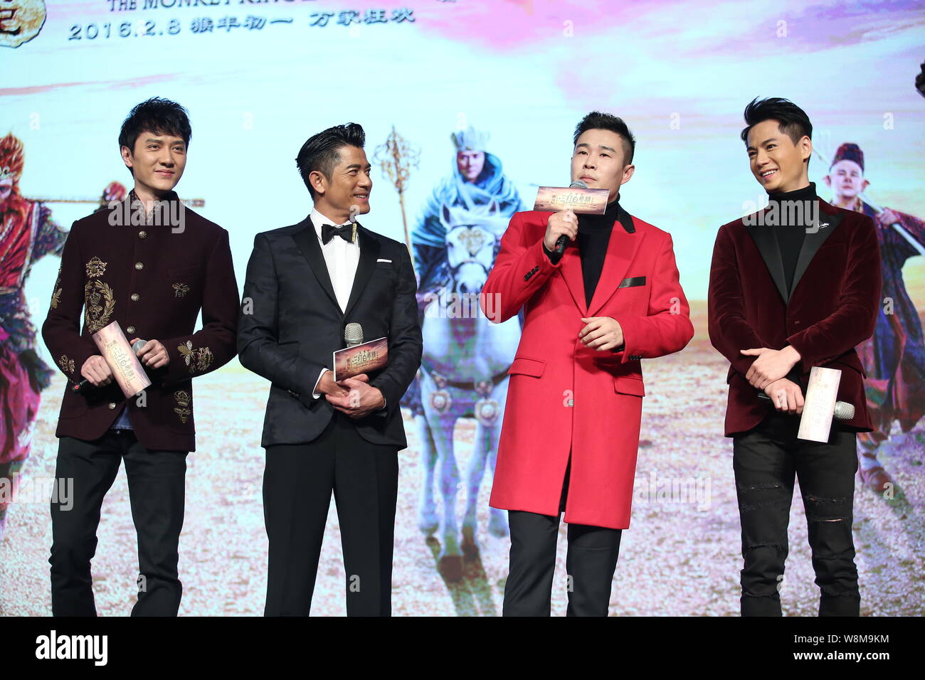 (From left) Chinese actor Feng Shaofeng, Hong Kong singer and actor ...