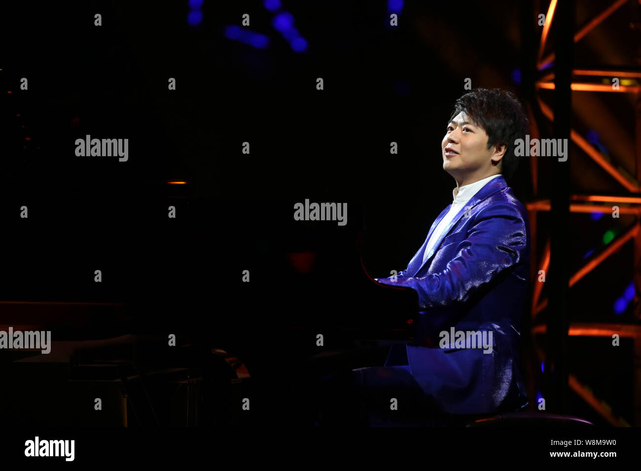 Chinese pianist Lang Lang performs during the Lang Lang's Sky-Lang Lang ...