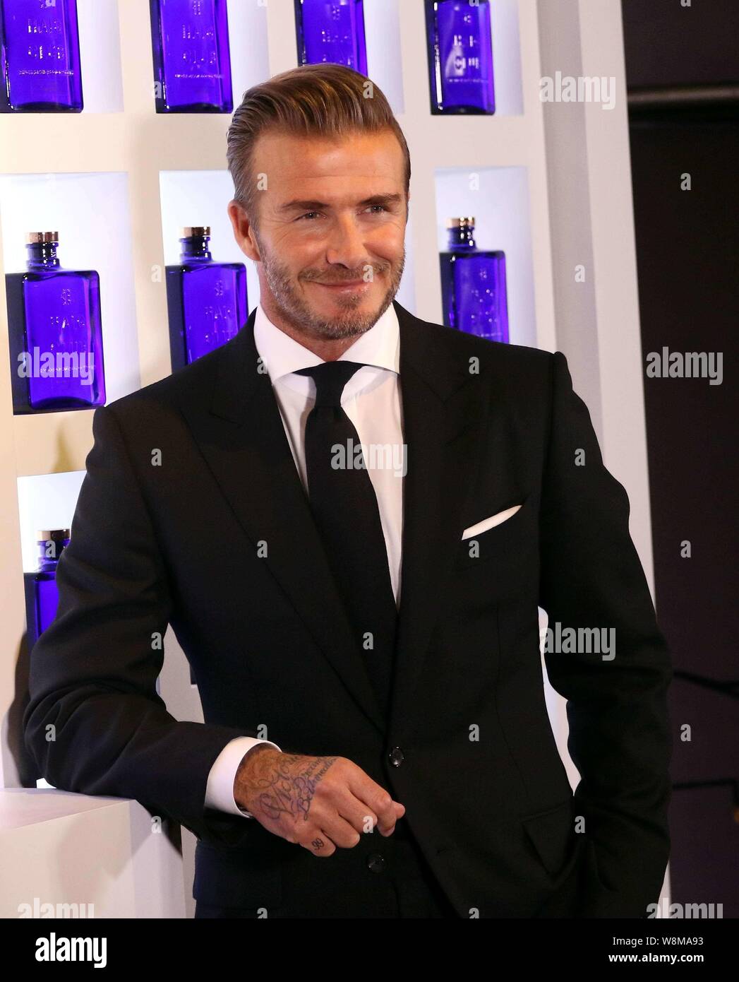 Former English football star David Beckham poses during the Haig Club ...