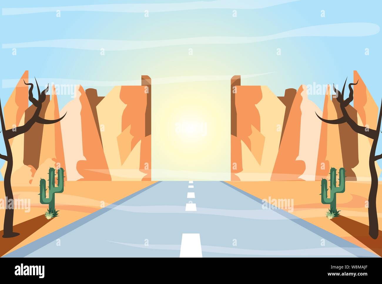 desert landscape scene with road vector illustration design Stock ...