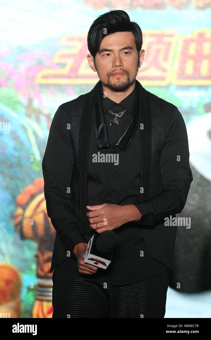Taiwanese singer Jay Chou poses during a press conference for the music ...