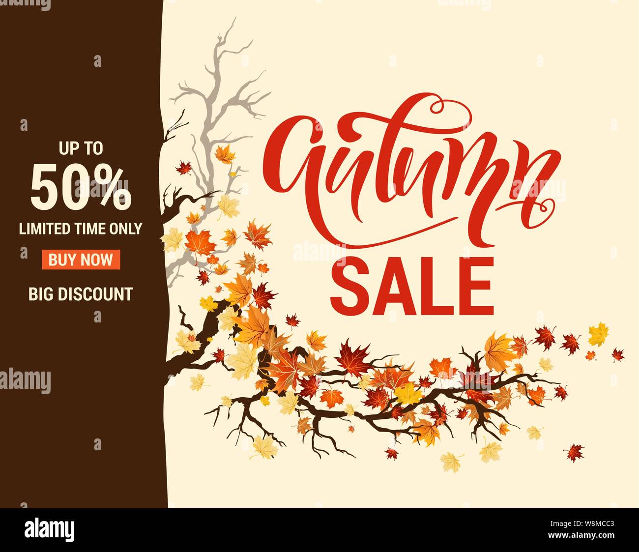 leaves and branches sale template Stock Vector Image & Art - Alamy