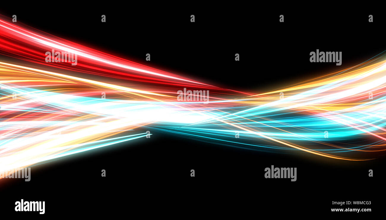 Neon Streaks Modern Abstract Background with Glowing Lines Stock Photo ...