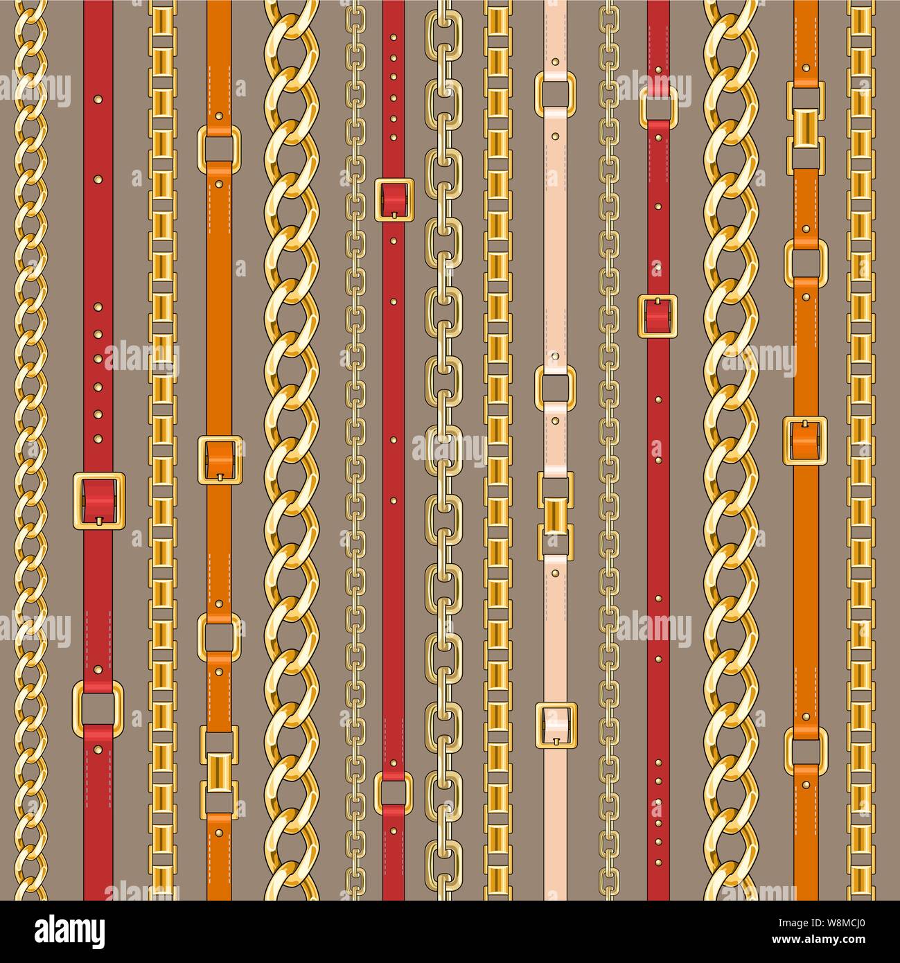 Seamless pattern with belts and chains Stock Vector Image & Art - Alamy