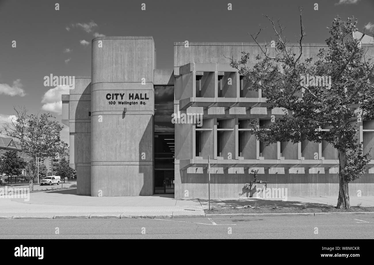 Brantford City Hall. The building is located at 100 Wellington Square ...