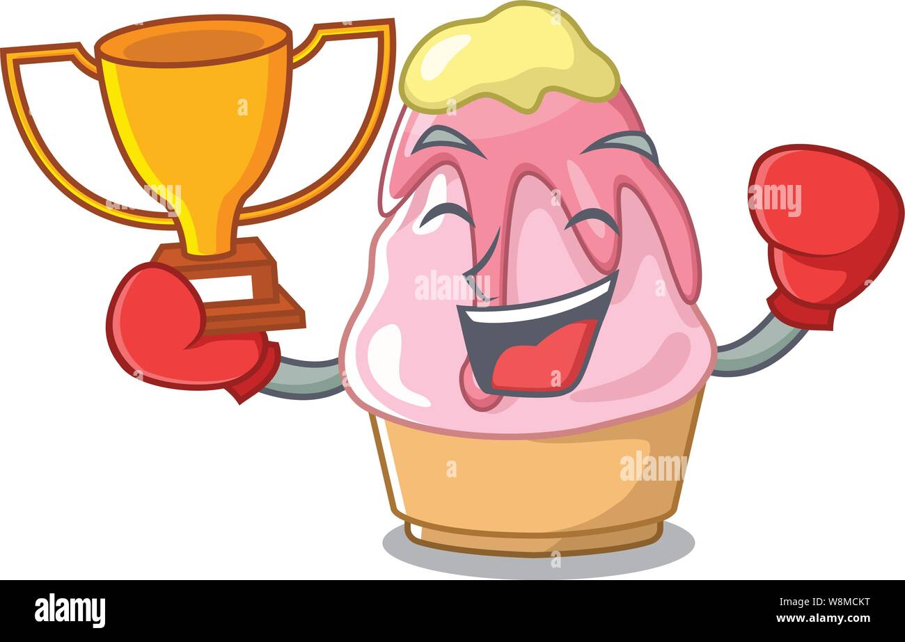 Boxing winner kakigori isolated with in the cartoon Stock Vector Image ...