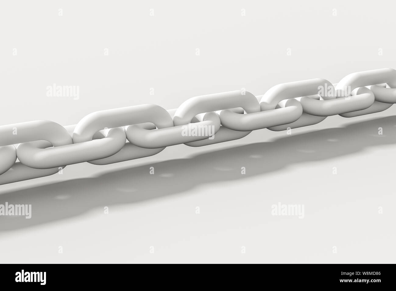 Chain with blank background, concept of digital security, 3d rendering ...