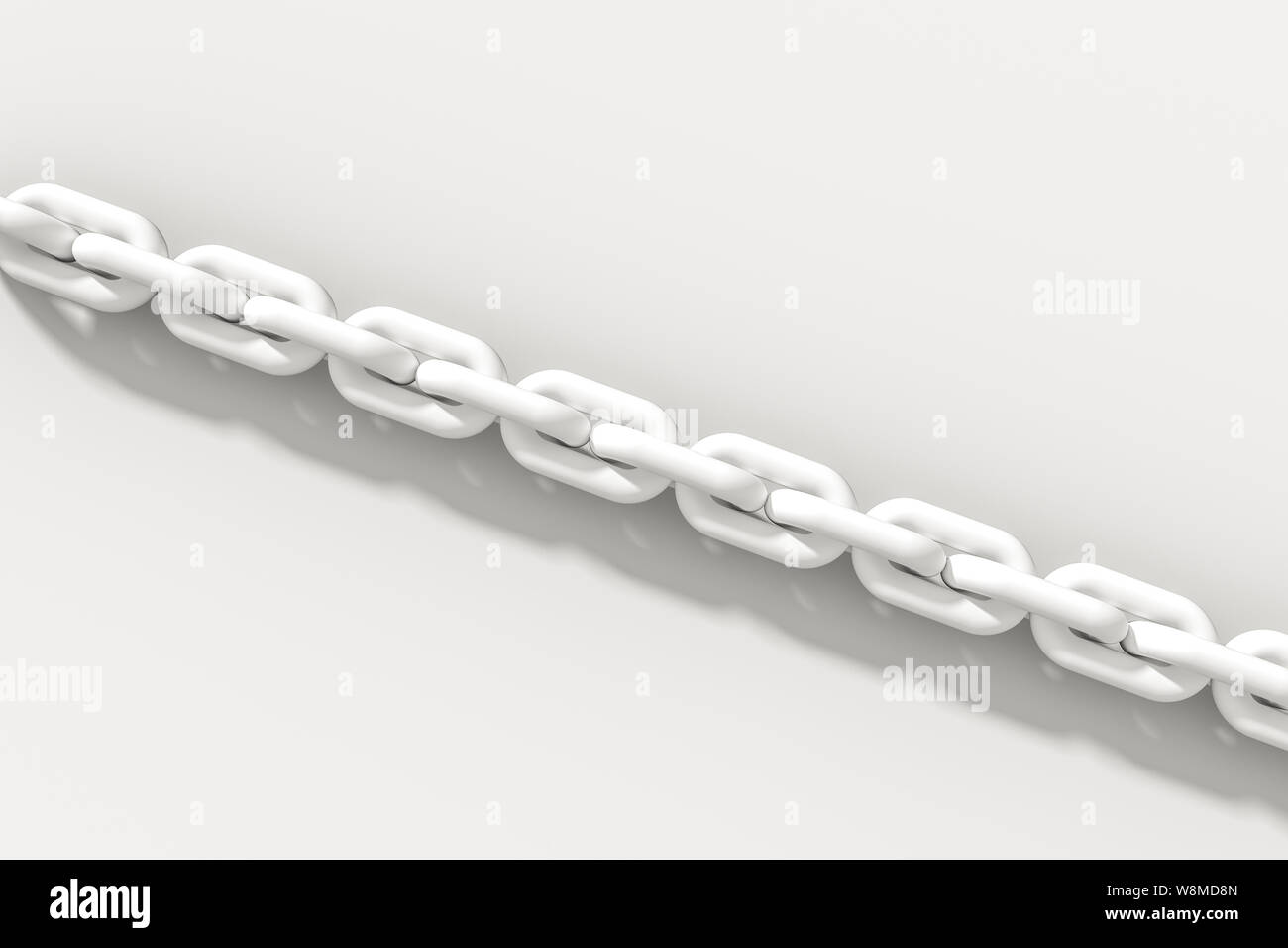 Chain with blank background, concept of digital security, 3d rendering ...