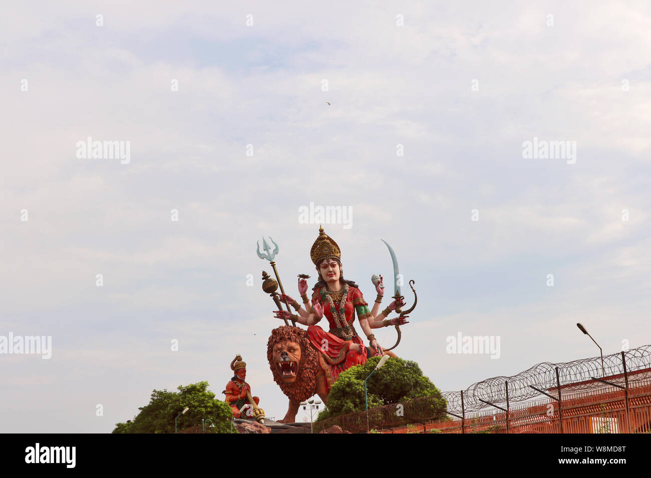 A giant idol of Hindu Goddess Durga, the Redeemer of the universe, at ...