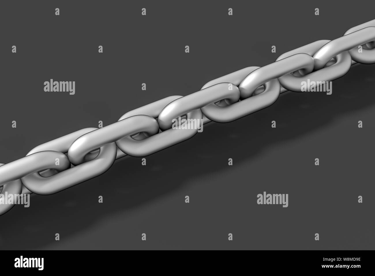 Chain with blank background, concept of digital security, 3d rendering ...