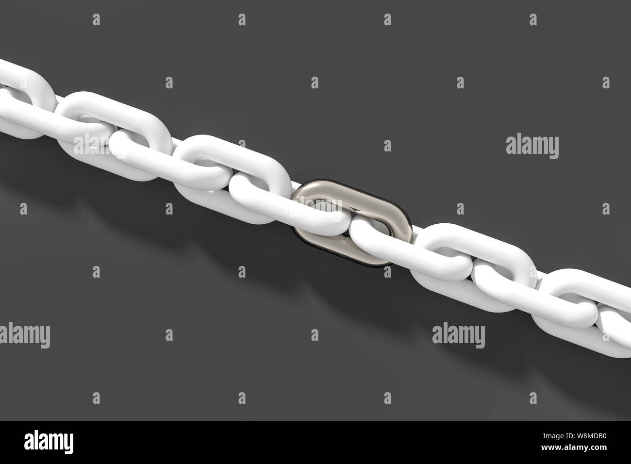 Chain with blank background, concept of digital security, 3d rendering ...