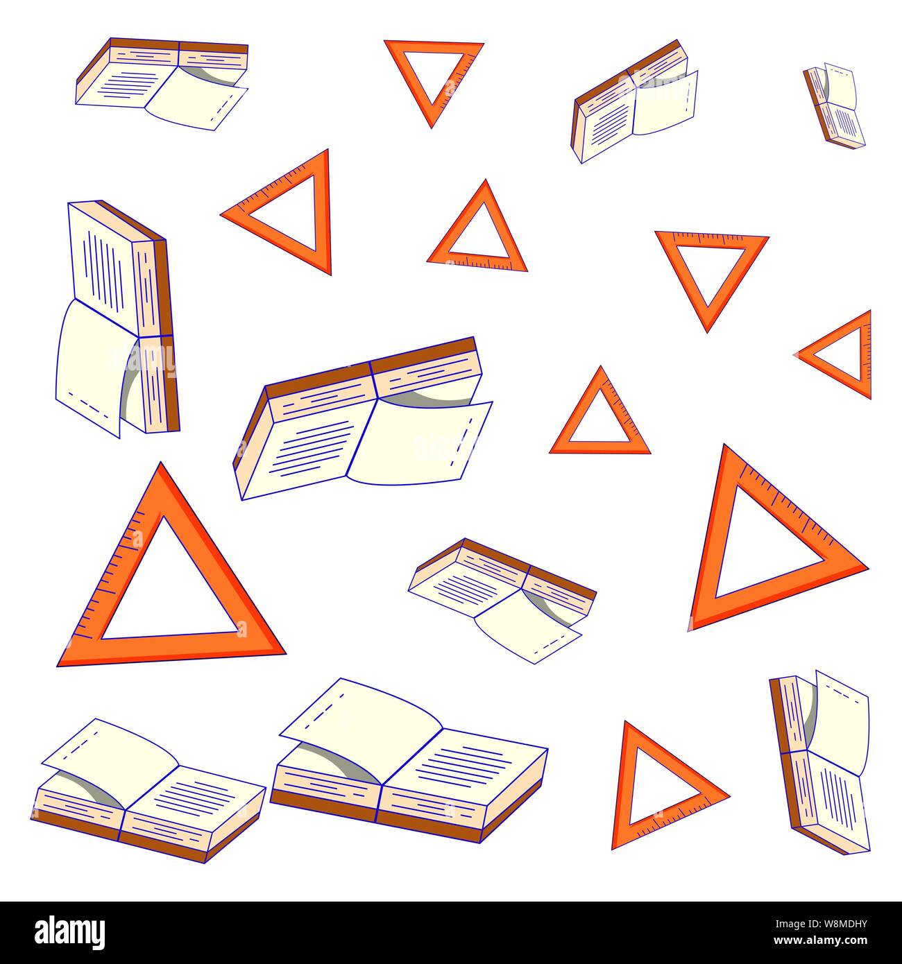 pattern of rules with books supplies school vector illustration design ...