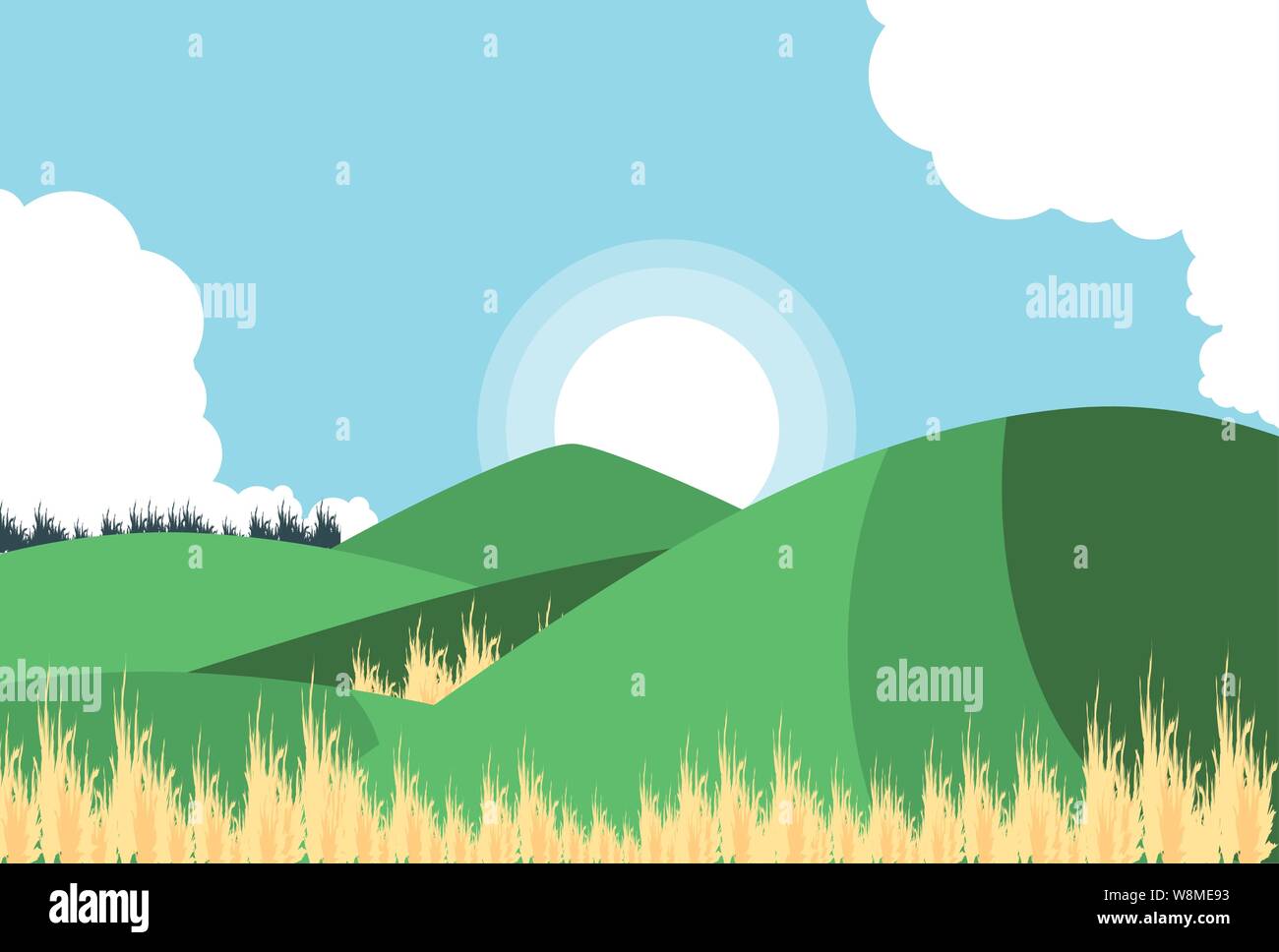 landscape mountainous nature scene icon vector illustration design ...