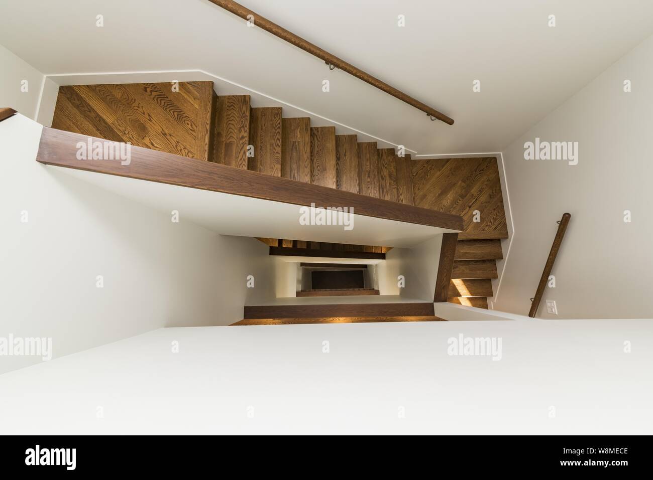 Overhead shot of a modern house staircase Stock Photo - Alamy