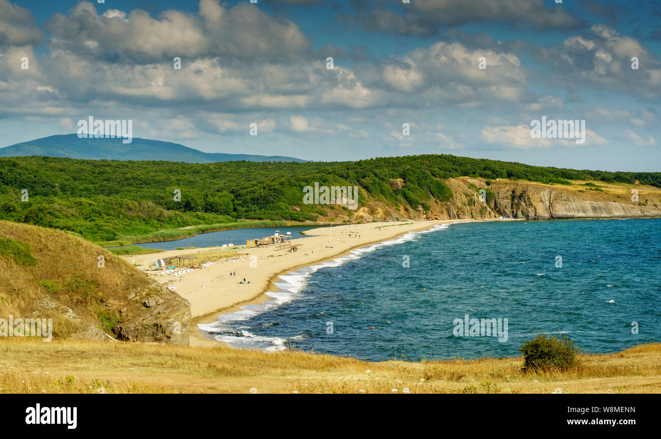 Beautiful scenery on the Black Sea coast - summer storm approaching ...