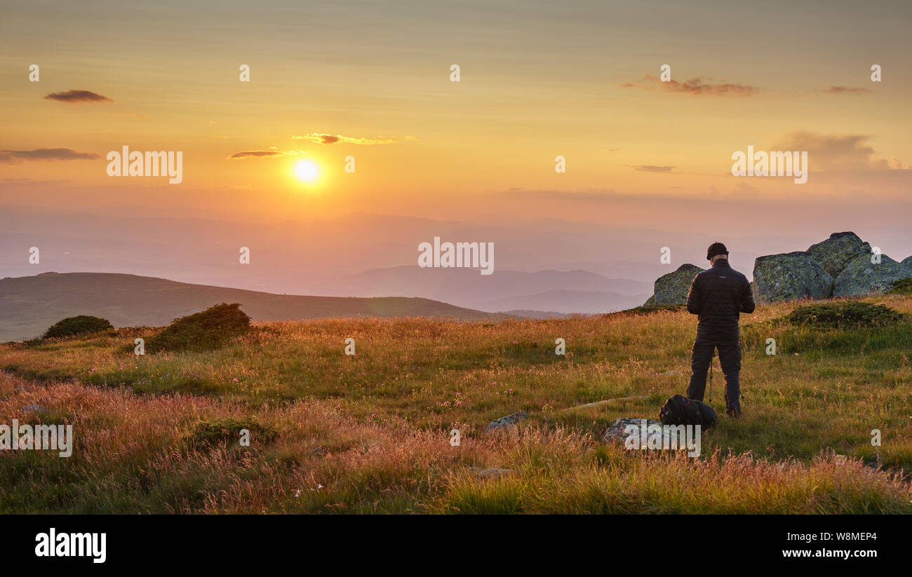 Amazing panoramic image from mountain top viewpoint at Vitosha, Sofia ...